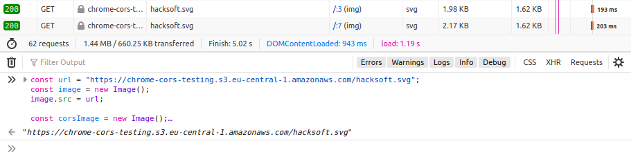 Dealing with image CORS error in Chrome, Chromium and Edge